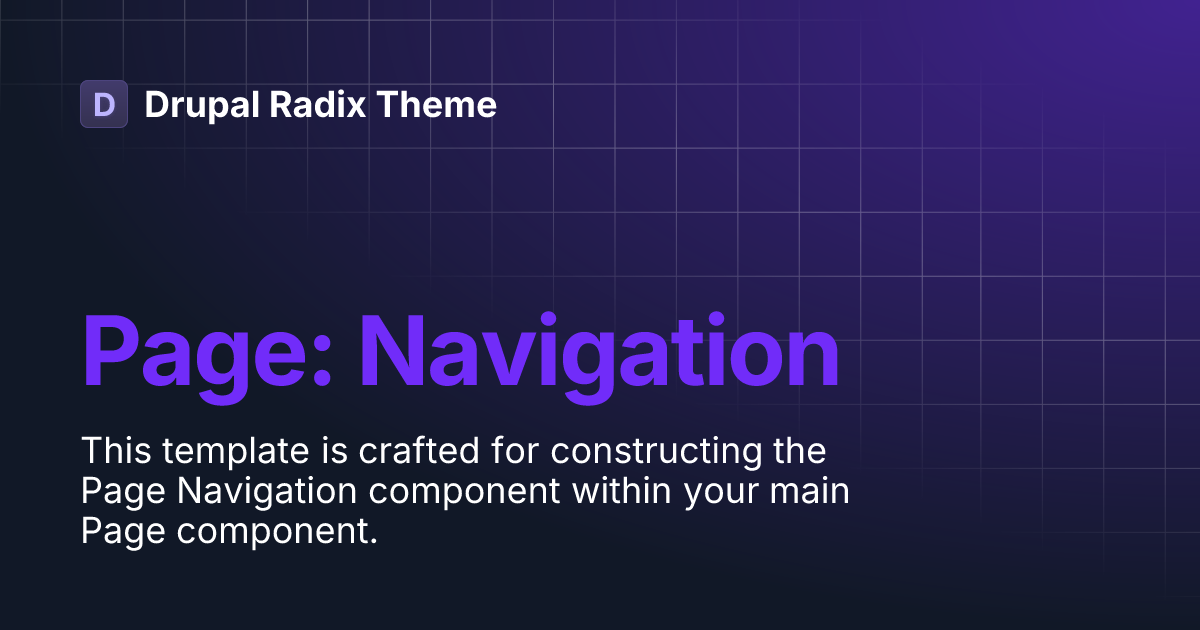Page: Navigation | Drupal Radix Theme