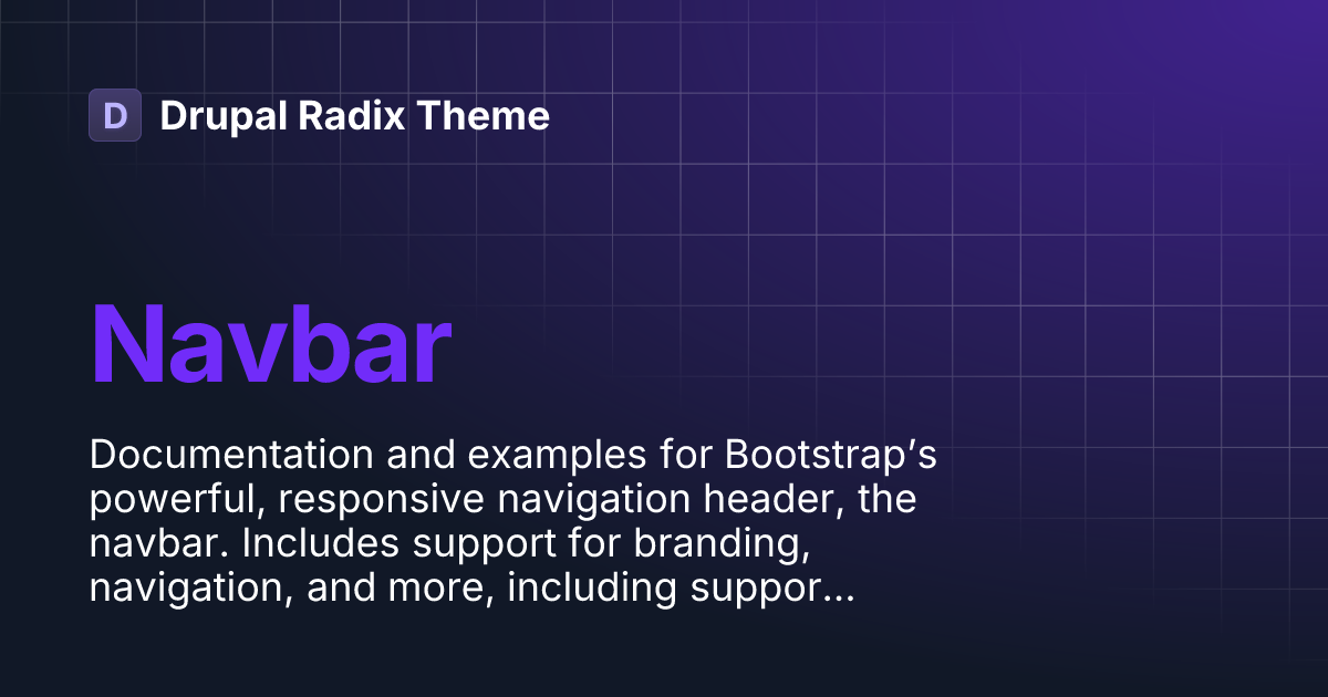 Navbar | Drupal Radix Theme