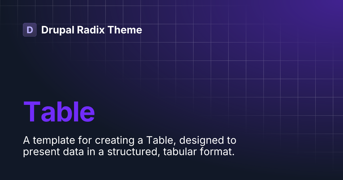 Table | Drupal Radix Theme