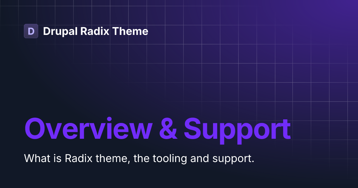 Overview & Support | Drupal Radix Theme