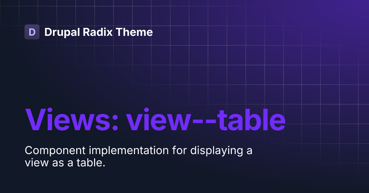 Views: view--table | Drupal Radix Theme