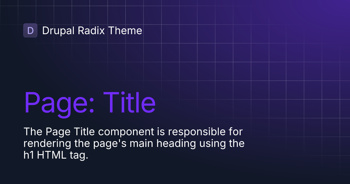 Page: Title | Drupal Radix Theme
