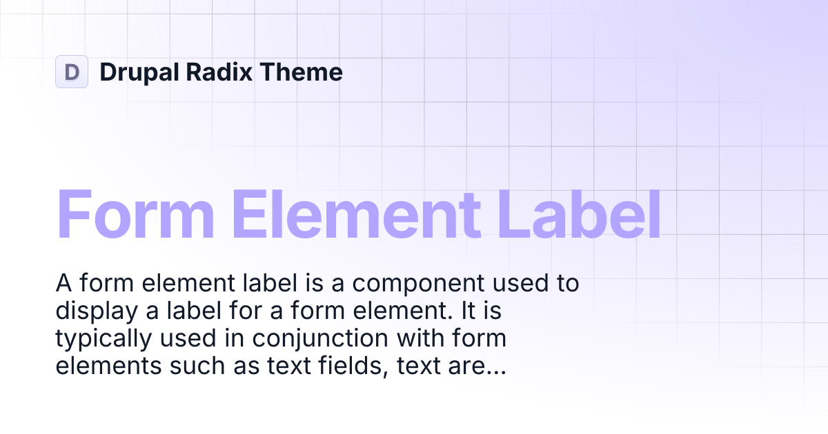 Form Element Label | Drupal Radix Theme